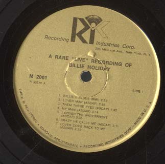 A RARE LIVE RECORDING OF BILLIE HOLIDAY BILLIE HOLIDAY - 中古オーディオ 高価買取 ...