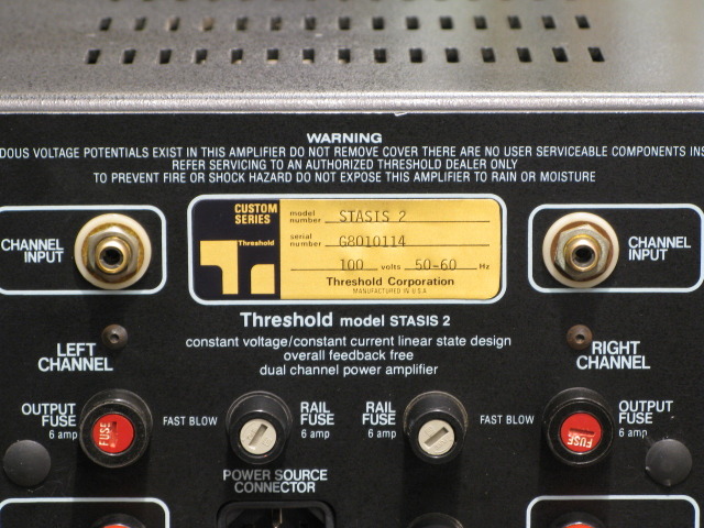 STASIS-2 Threshold - 中古オーディオ 高価買取・販売 ハイファイ堂