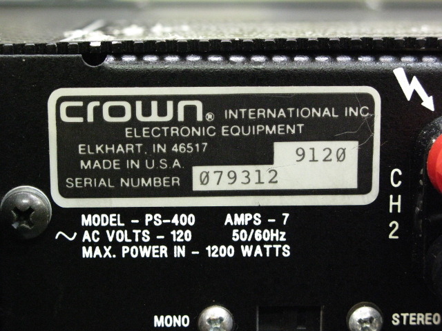 PS-400 CROWN - 中古オーディオ 高価買取・販売 ハイファイ堂
