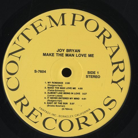 MAKE THE MAN LOVE ME/JOY BRYAN JOY BRYAN(vo) - 中古オーディオ 高価買取・販売 ハイファイ堂