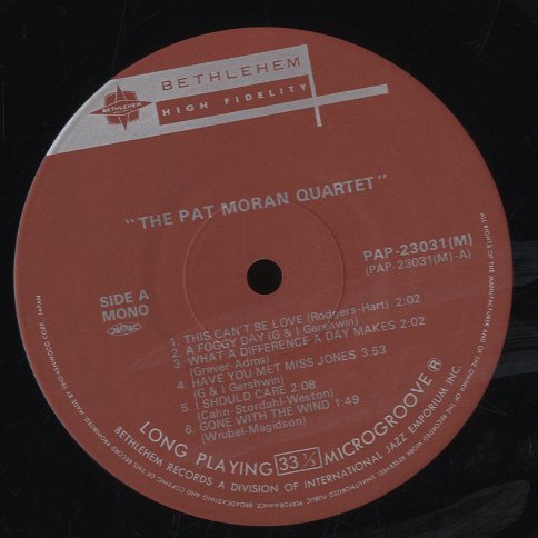 THE PAT MORAN QUARTET PAT MORAN(vo,p) - 中古オーディオ 高価買取・販売 ハイファイ堂