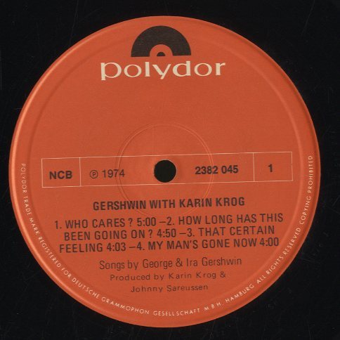 GERSHWIN WITH KARIN KROG KARIN KROG(vo) - 中古オーディオ 高価買取・販売 ハイファイ堂