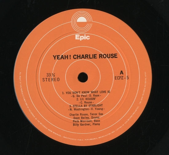 YEAH !/CHARLIE ROUSE CHARLIE ROUSE - 中古オーディオ 高価買取・販売 ハイファイ堂