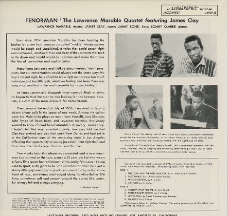 TENOR MAN/LAWRENCE MARABLE LAWRENCE MARABLE - 中古オーディオ 高価買取・販売 ハイファイ堂