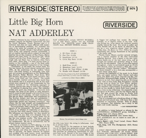 LITTLE BIG HORN/NAT ADDERLEY NAT ADDERLEY - 中古オーディオ 高価買取・販売 ハイファイ堂