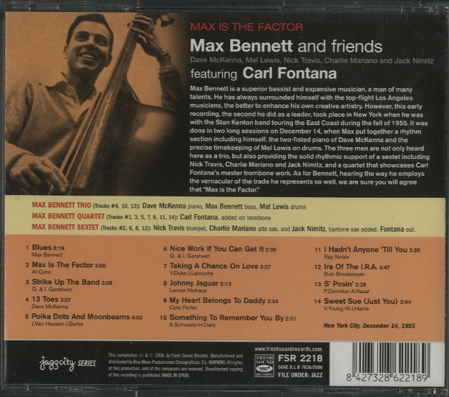 MAX IS THE FACTOR/MAX BENNETT MAX BENNETT - 中古オーディオ 高価買取・販売 ハイファイ堂