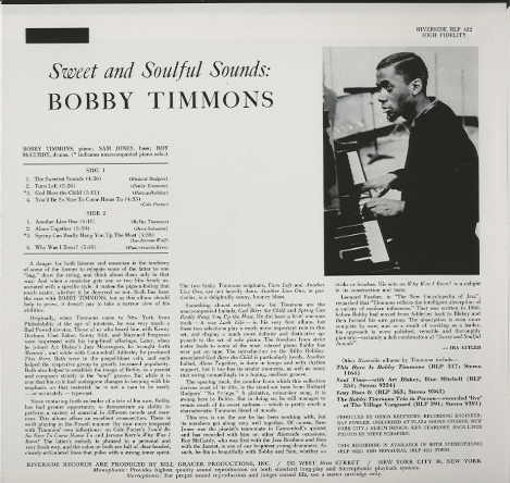 SWEET AND SOULFUL SOUNDS/BOBBY TIMMONS BOBBY TIMMONS - 中古オーディオ 高価買取・販売 ...
