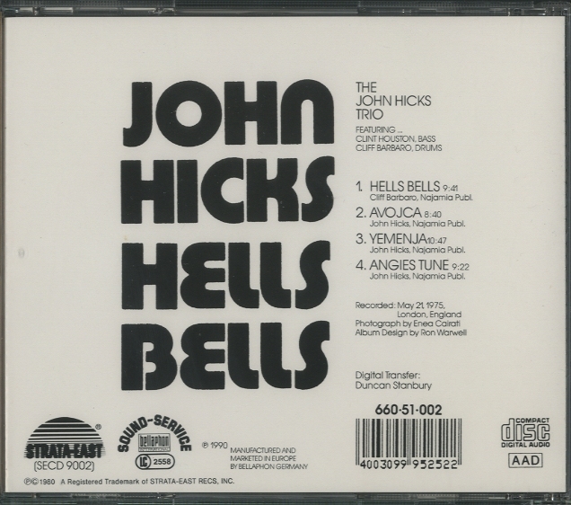 HELLS BELLS/JOHN HICKS JOHN HICKS - 中古オーディオ 高価買取・販売 ハイファイ堂