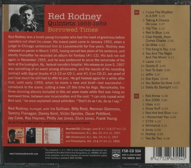 QUINTETS 1955-1959 BORROWED TIMES/RED RODNEY RED RODNEY - 中古オーディオ 高価買取 ...