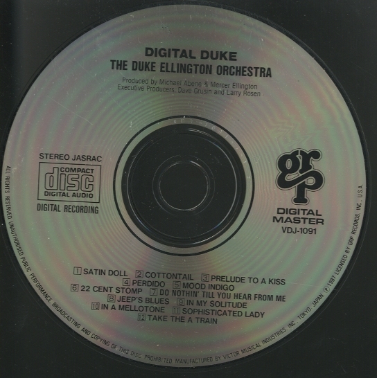 DIGITAL DUKE/DUKE ELLINGTON ORCHESTRA DUKE ELLINGTON - 中古オーディオ 高価買取・販売 ...
