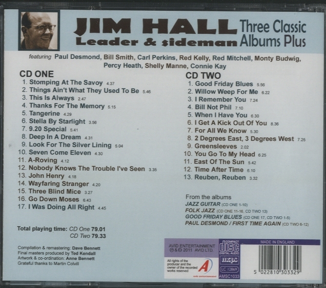 JIM HALL/THREE CLASSIC ALBUMS PLUS JIM HALL - 中古オーディオ 高価買取・販売 ハイファイ堂