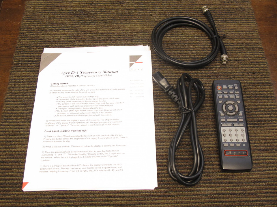 D-1xe PW SDI Ayre - 中古オーディオ 高価買取・販売 ハイファイ堂