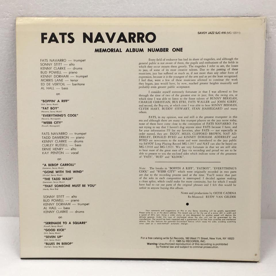 FATS-BUD-KLOOK-SONNY-KINNEY/FATS NAVARRO FATS NAVARRO - 中古オーディオ 高価買取・販売 ...