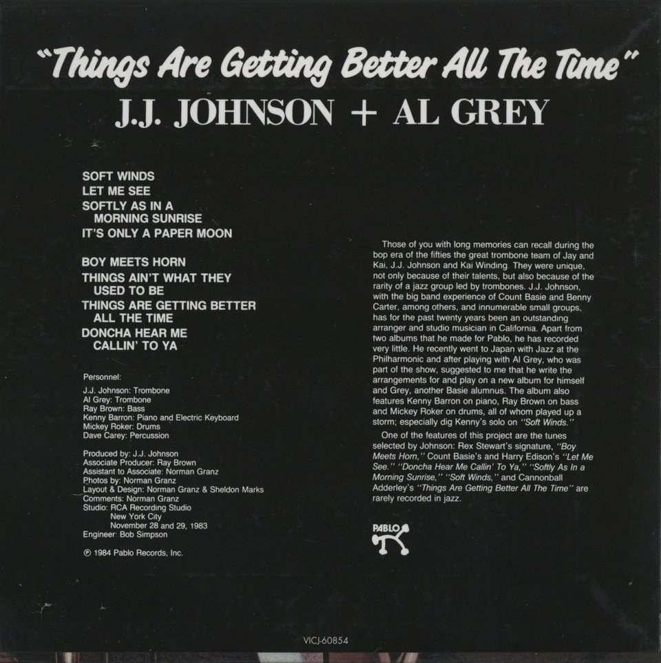 THINGS ARE GETTING BETTER ALL THE TIME/J.J.JOHNSON+AL GREY J.J.JOHNSON ...