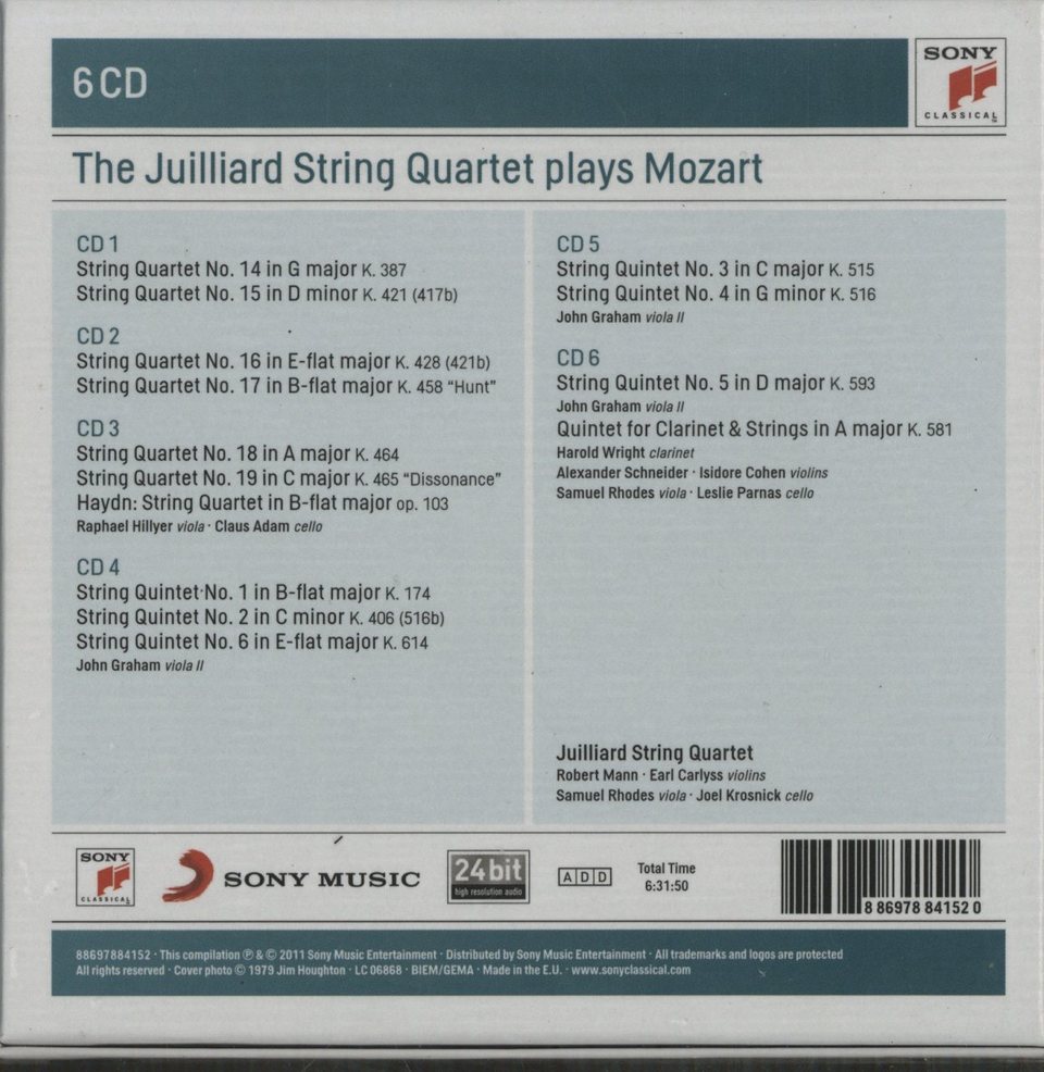THE JUILLIARD STRING QUARTET PLAYS MOZART モーツァルト - 中古オーディオ 高価買取・販売 ハイファイ堂