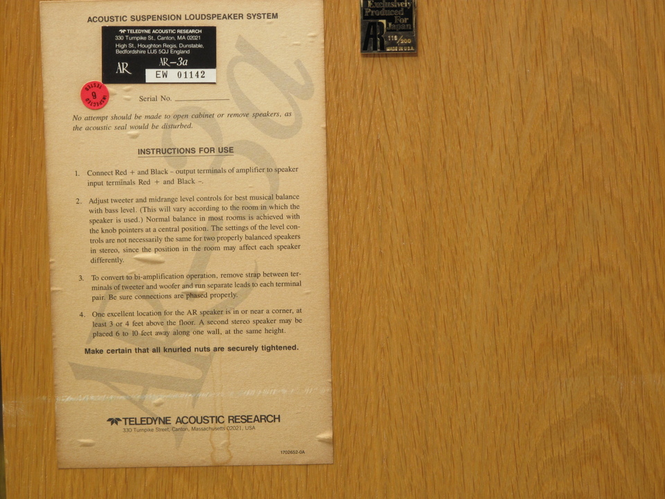 AR-3a AR - 中古オーディオ 高価買取・販売 ハイファイ堂