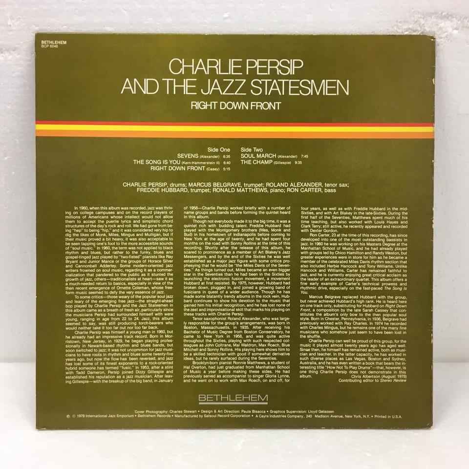 RIGHT DOWN FRONT/CHARLIE PERSIP CHARLIE PERSIP - 中古オーディオ 高価買取・販売 ハイファイ堂