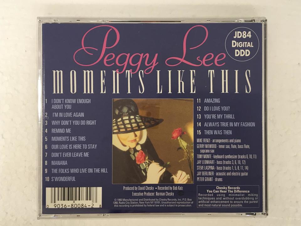 MOMENTS LIKE THIS/PEGGY LEE PEGGY LEE - 中古オーディオ 高価買取・販売 ハイファイ堂