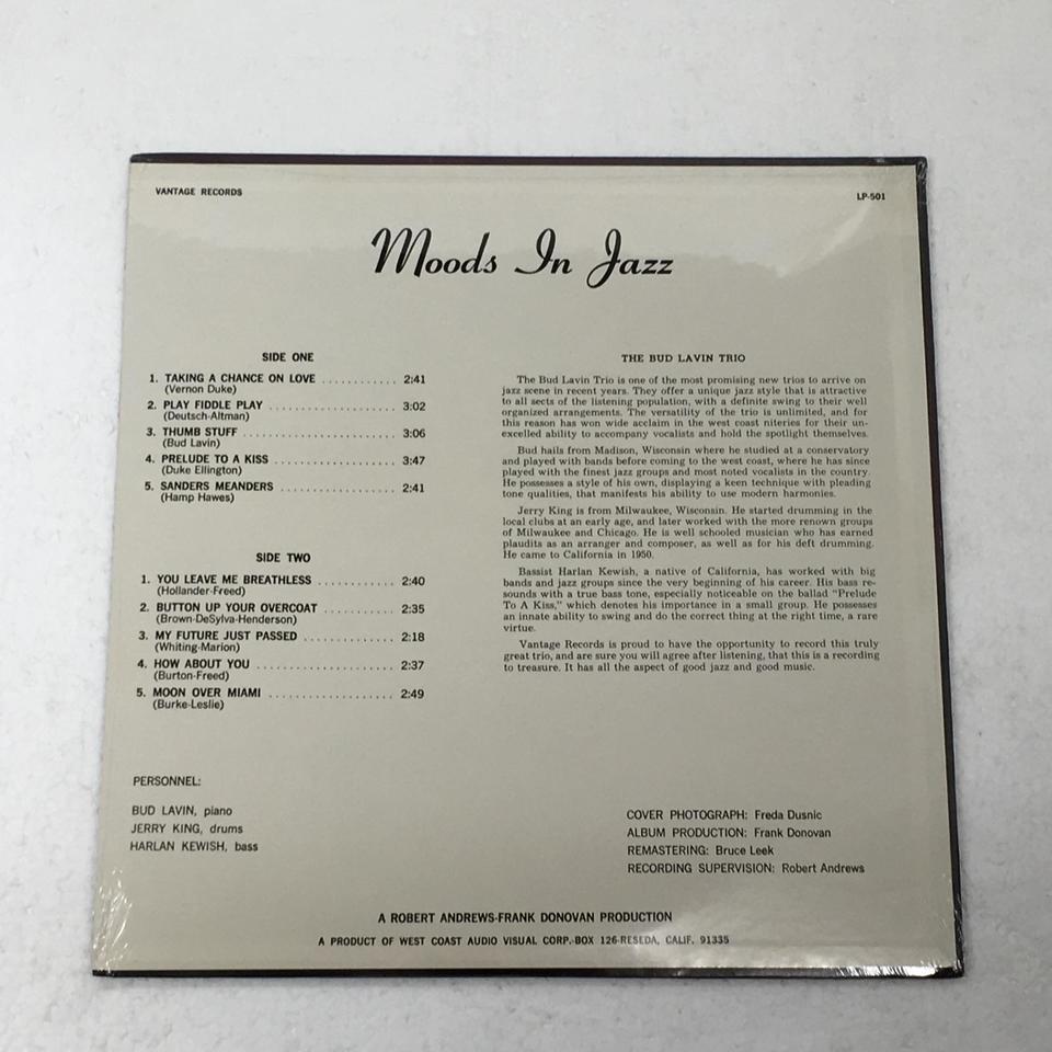 【未開封】MOODS IN JAZZ/THE BUD LAVIN TRIO BUD LAVIN - 中古オーディオ 高価買取・販売 ハイファイ堂