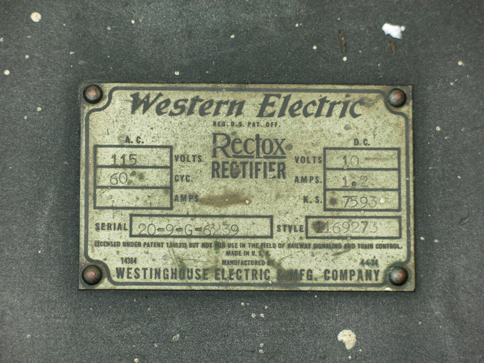 RECTOX RECTIFIER Western Electric - 中古オーディオ 高価買取・販売 ハイファイ堂
