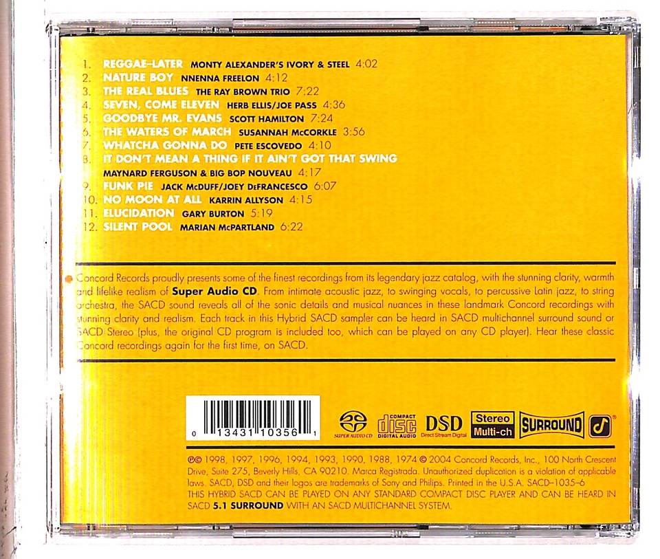 CONCORD JAZZ SUPER AUDIO CD SAMPLER VOLUME 2 V.A. - 中古オーディオ 高価買取・販売 ハイファイ堂