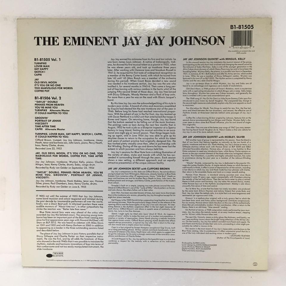 THE EMINENT JAY JAY JOHNSON VOL.1 J.J.JOHNSON - 中古オーディオ 高価買取・販売 ハイファイ堂