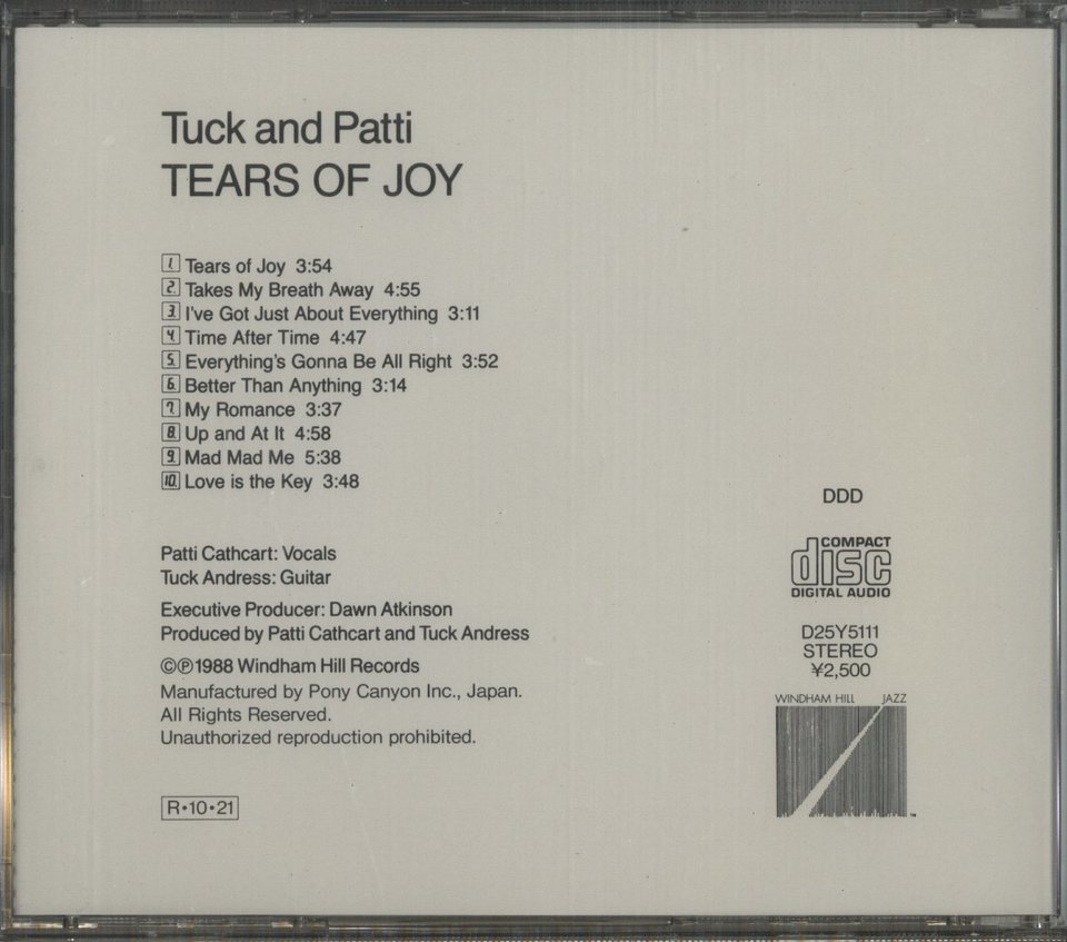TEARS OF JOY/TUCK & PATTI TUCK ANDRESS/PATTI CATHCART - 中古オーディオ 高価買取・販売 ...