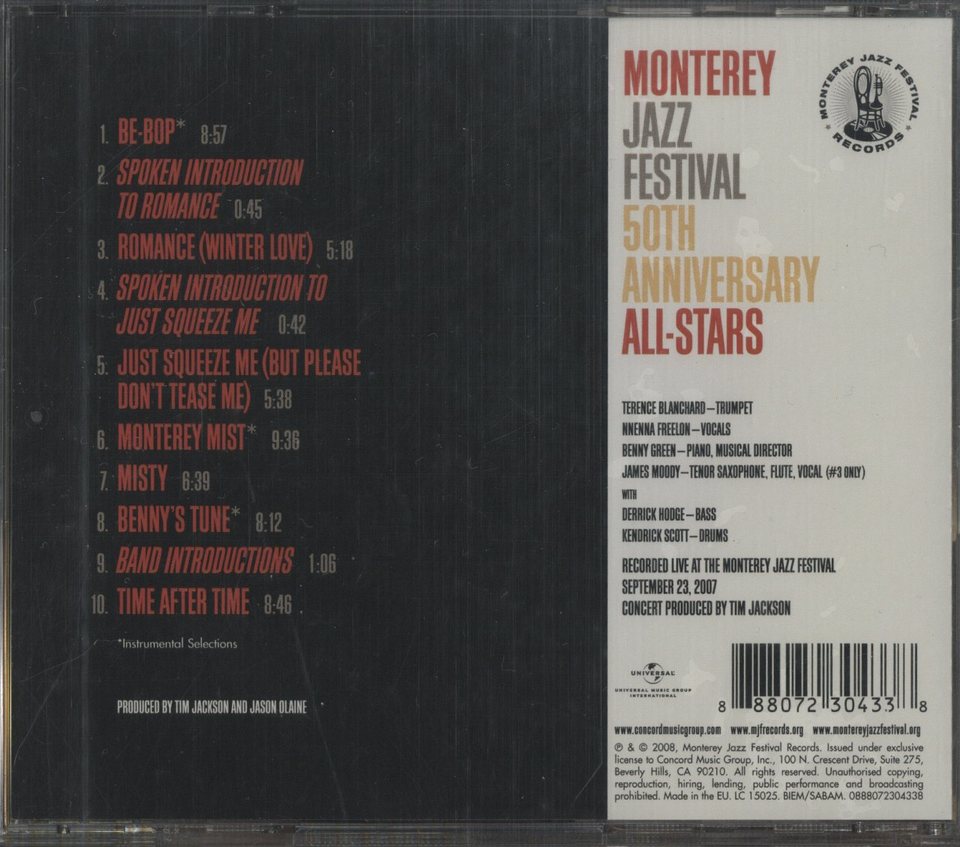 LIVE AT THE 2007 MONTEREY JAZZ FESTIVAL/MONTEREY JAZZ FESTIVAL 50TH ...